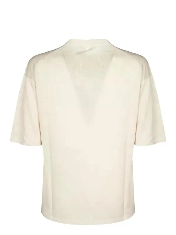 ROBERTO COLLINA Short-sleeved Knitted T-shirt - Neutrals