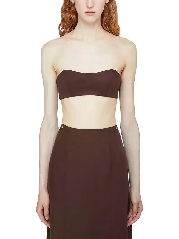 SECTION8 Sweetheart Strapless Top - Brown