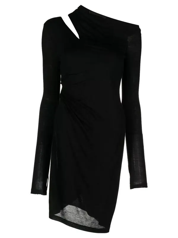 Helmut Lang Asymmetric Cut-out Bodycon Dress - Black