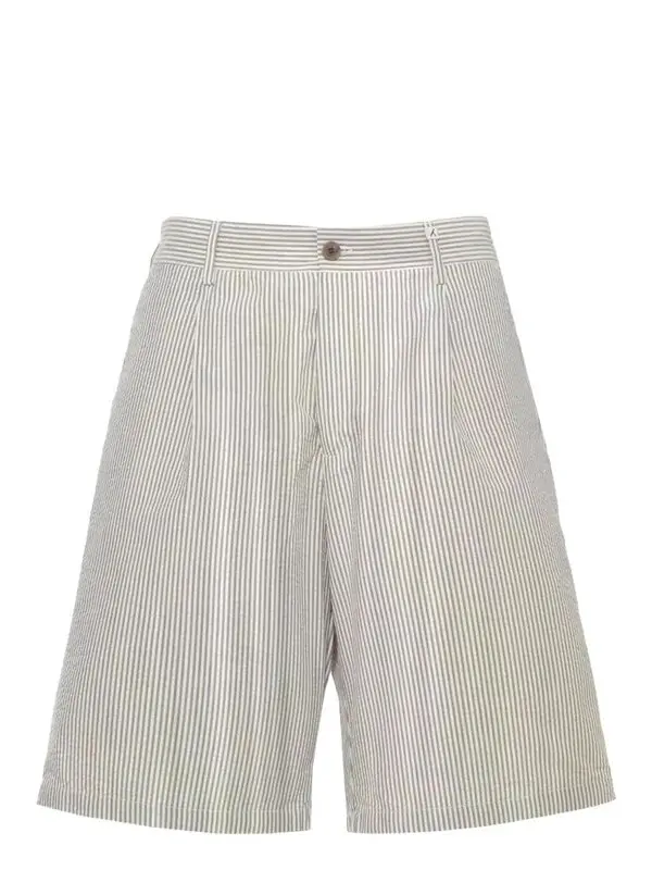 MYTHS Striped Cotton Shorts - Neutrals