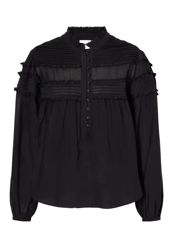 Isabel Marant Étoile Doane Ruffled Chiffon Blouse - Black