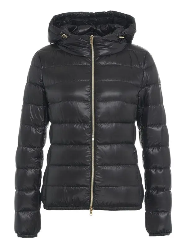 Herno Long-sleeved Down Jacket With Hood - Black