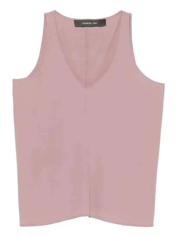Federica Tosi Sleeveless V-neck Top - Nude