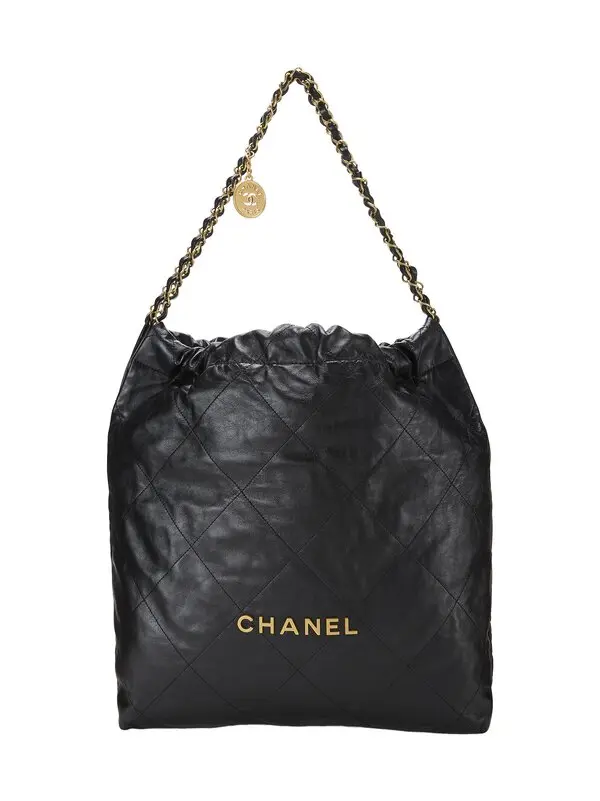 Chanel Calfskin 22 Shoulder Bag - Black
