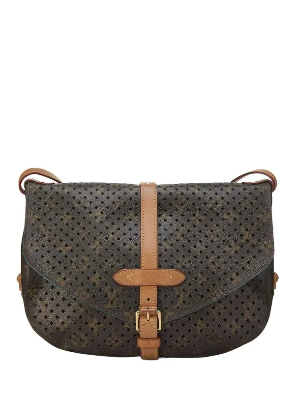 LOUIS VUITTON Perforated Monogram Saumur 30 Shoulder Bag - Blue