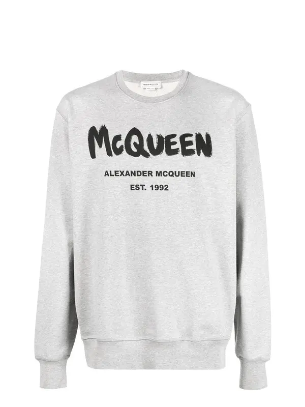 Alexander McQueen Graffiti Logo Sweatshirt - Grey