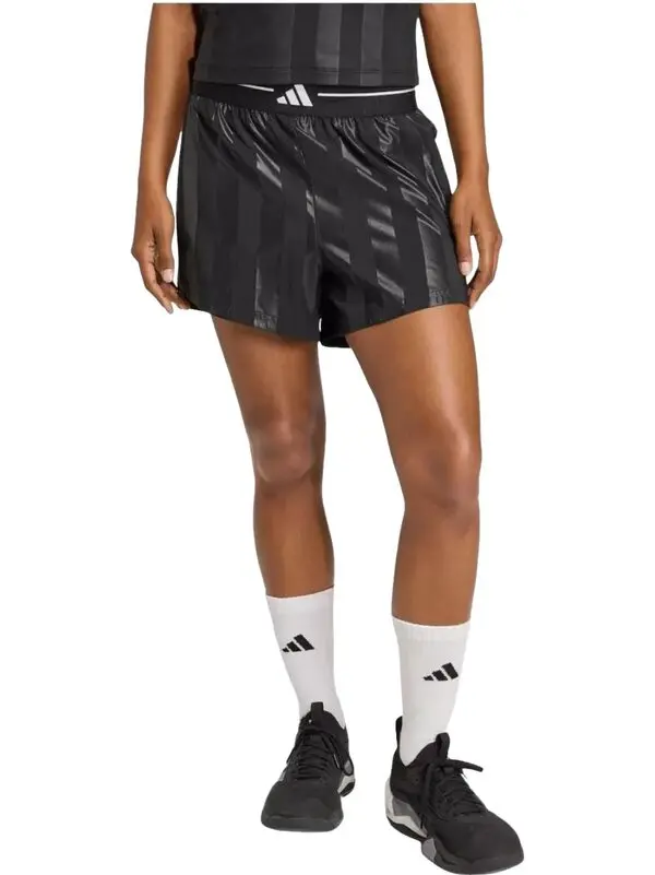 Adidas Hyperglam 3-stripes Emboss Woven Shorts - Black