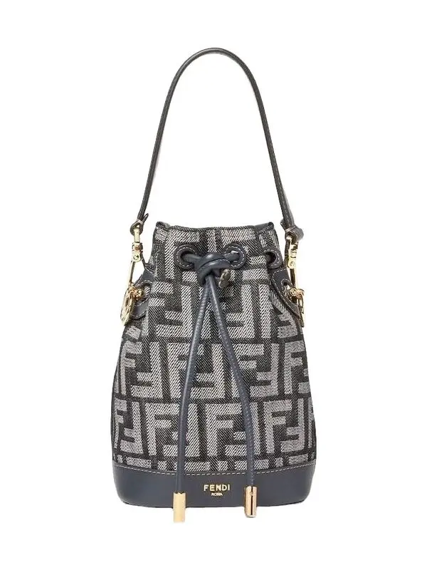 Fendi Mon Tresor Ff Jacquard Mini Bucket Bag - Blue