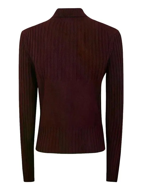 Victoria Beckham Ribbed-knit Zip-up Cardigan - Red