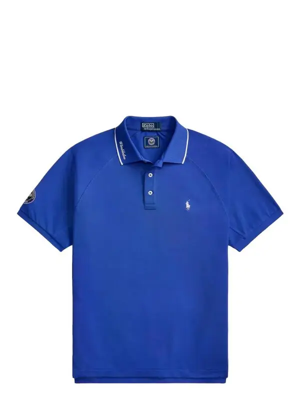 Polo Ralph Lauren Striped-trim Logo Polo Shirt - Blue