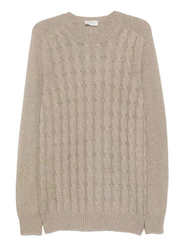 GRAN SASSO Cable-knit Wool Jumper - Neutrals