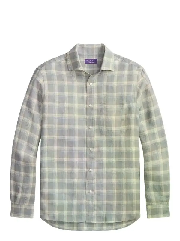 Ralph Lauren Purple Label Plaid Twill Shirt - Grey
