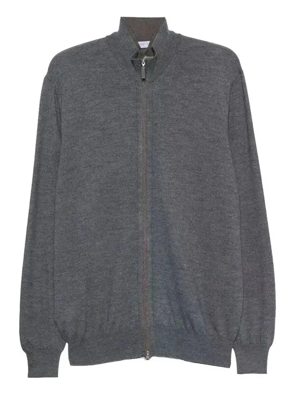 GRAN SASSO Wool Zip-up Cardigan - Grey