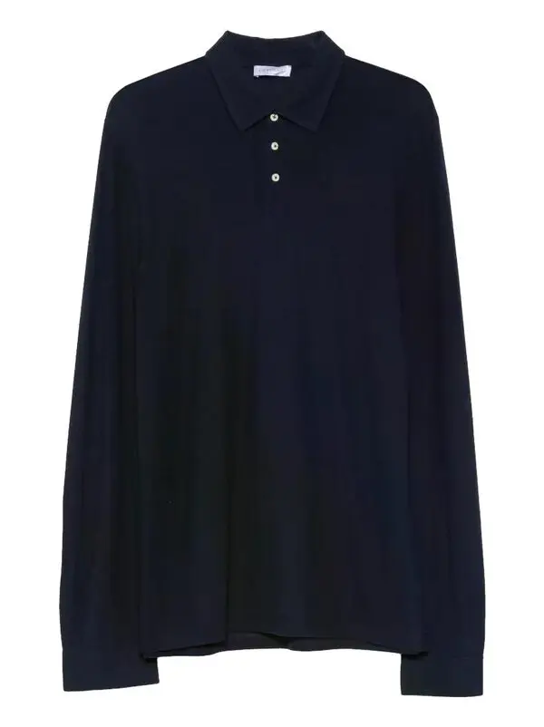GRAN SASSO Long-sleeve Polo Shirt - Blue