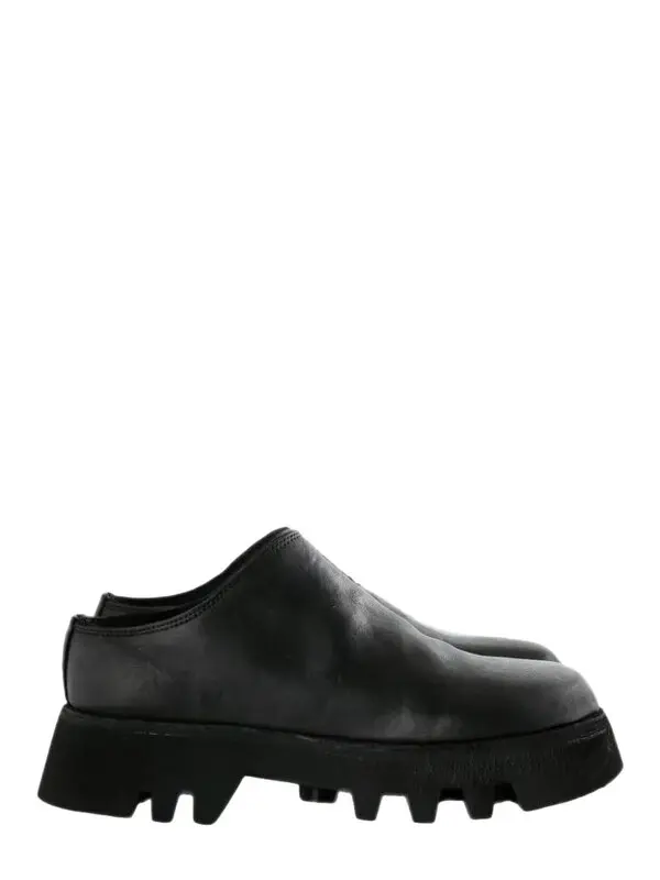 Guidi Chunky Sole Mules - Black