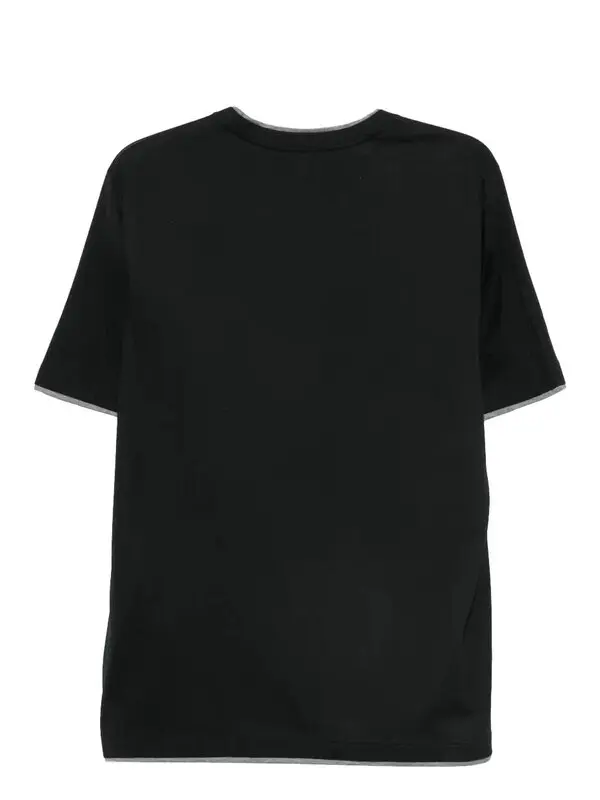 GRAN SASSO Layered-effect Cotton T-shirt - Black