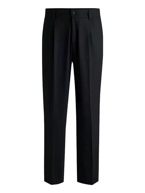 Hugo Pleated Straight-leg Trousers - Black