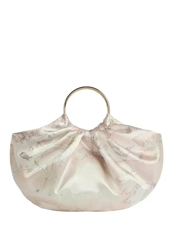 ALVIERO MARTINI 1° CLASSE Geo Map Pleated Tote Bag - Neutrals