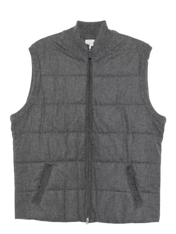 GRAN SASSO Quilted Zip-up Wool Gilet - Grey