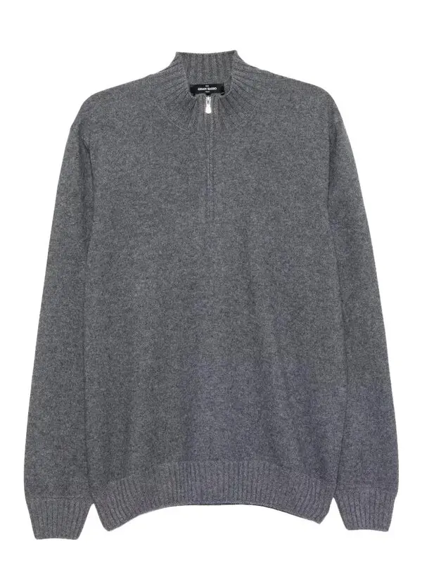 GRAN SASSO Half-zip Knitted Sweater - Grey