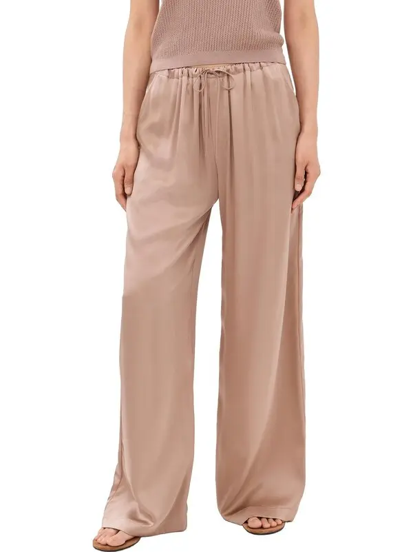 Sablyn Silk Gemma Pull-on Straight Leg Pants - Dune