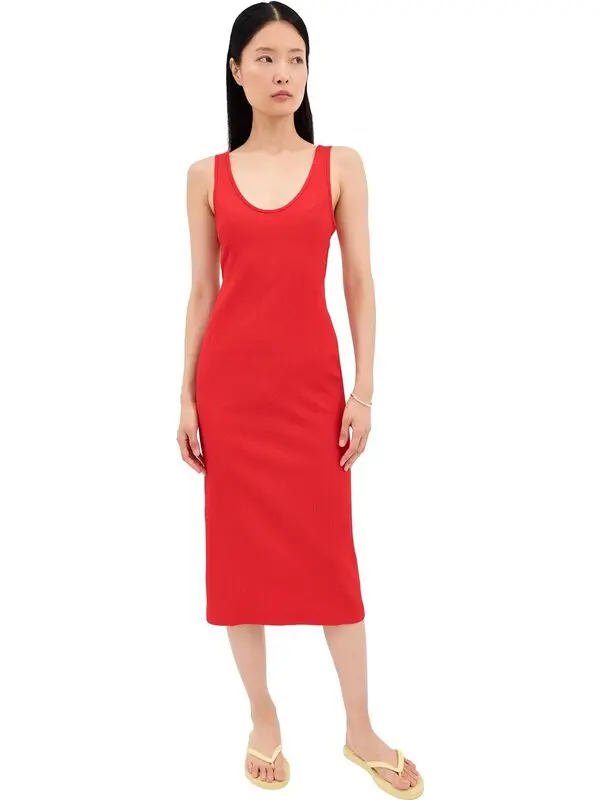 Tibi Creased Stretch Crepe Racerback Dress - Red