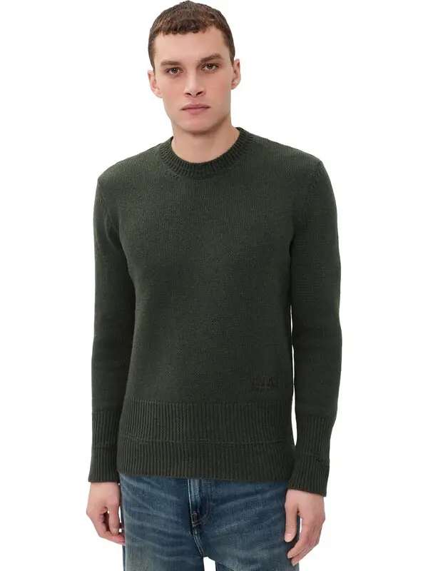 MAISON MARGIELA Double Hem Crewneck Sweater - Khaki