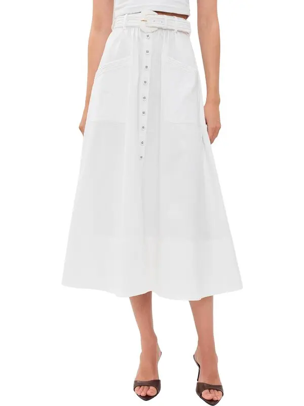 Saloni Kirat Midi Skirt - 01-white