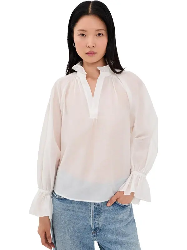 Polo Ralph Lauren Cotton-silk Organdy Blouse - White