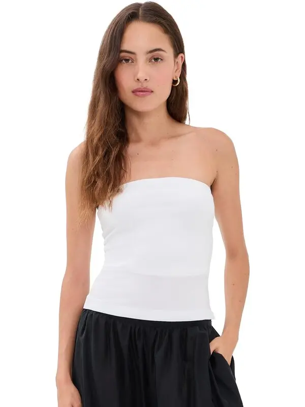 Norma Kamali Strapless Stretch Jersey Top - White
