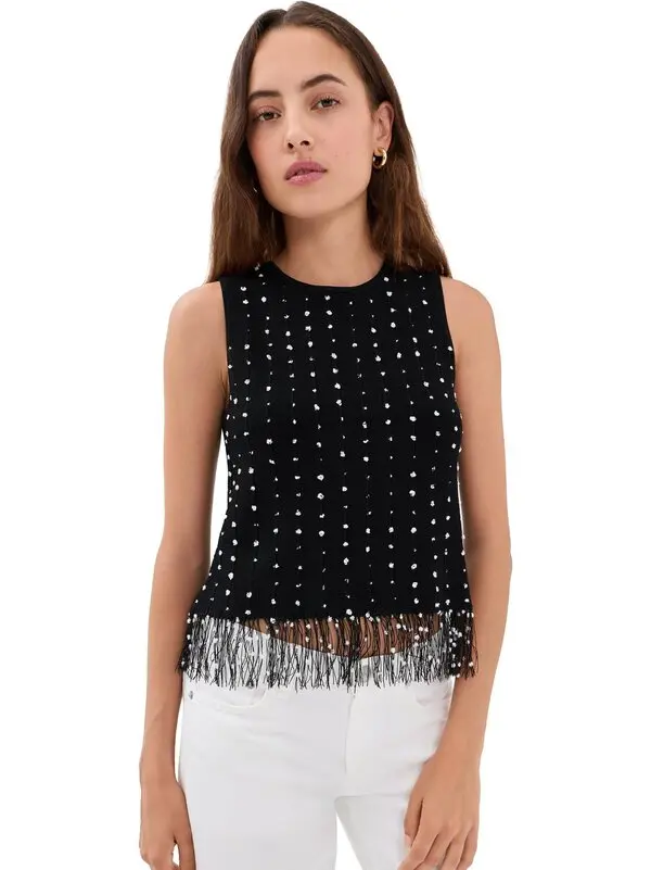 Rag & Bone James Tank With Fringe Hem - Black