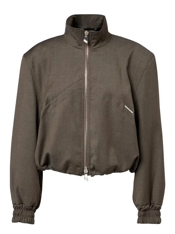 Attico Virgin Wool-blend Bomber Jacket - Grey