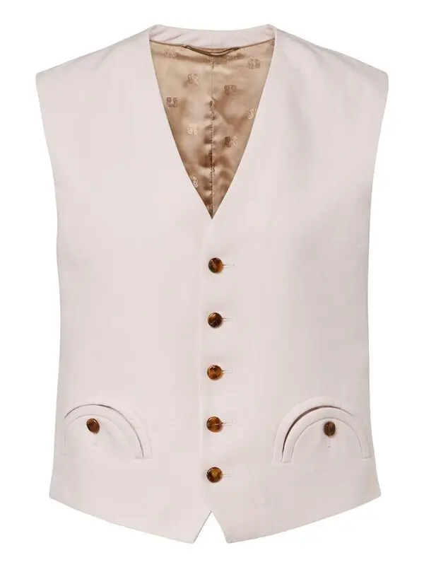 BLAZÉ MILANO Feral Linen Vest In Glycine - Pink