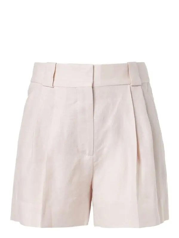 BLAZÉ MILANO Selle Pleated Linen Shorts - Pink