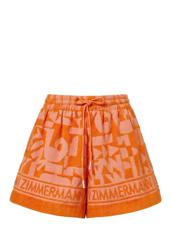 Zimmermann Solstice Cotton Terry Shorts - Orange