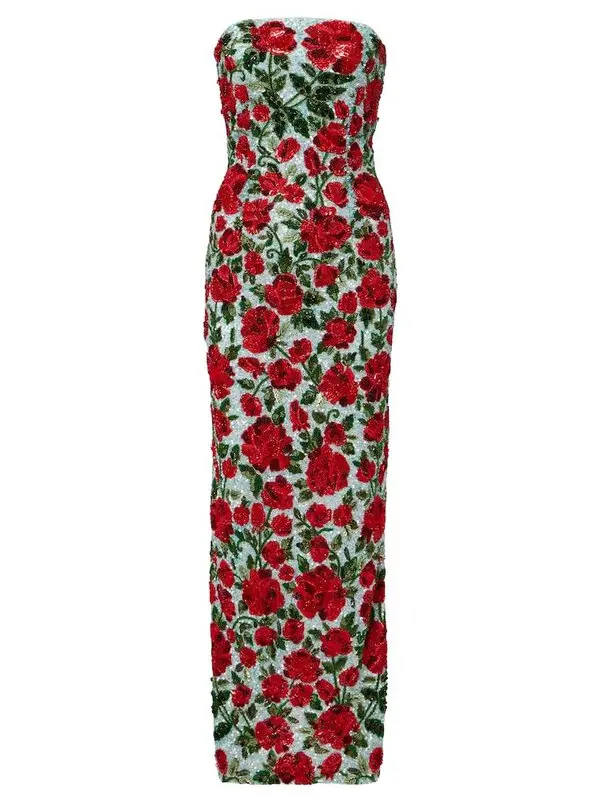 LA FUORI Embellished Bustier Gown - Blue