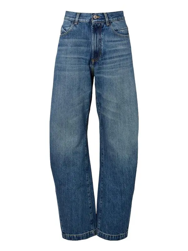 Attico Mid-rise Barrel-leg Jeans - Blue