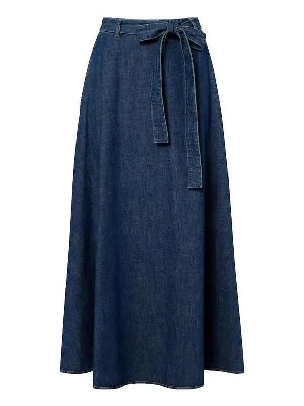 Valentino Garavani Chambray Midi Skirt - Blue
