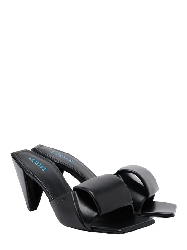 Loewe Origami Leather Mules - Black