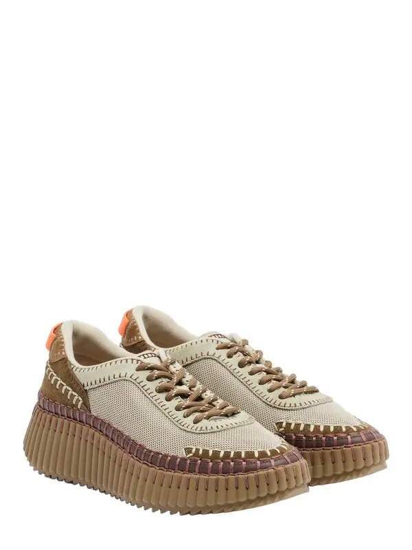 Chloé Nama Platform Sneakers - Green