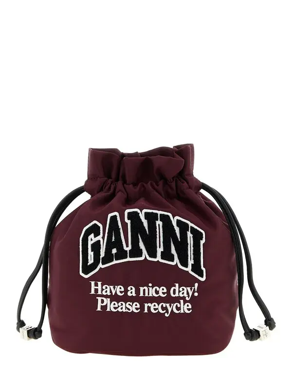 GANNI Embroidered Logo Pouch - Multicolor