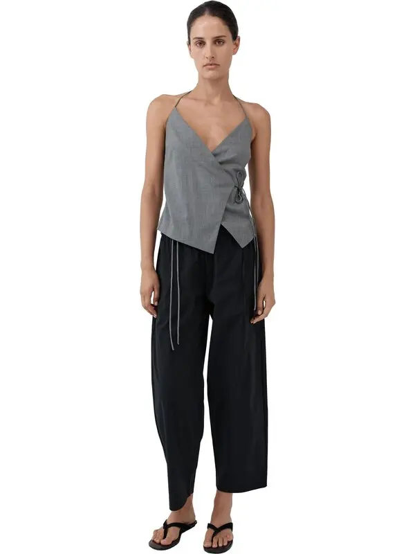 ST. AGNI Fine Rouleau Crop Pants - Black