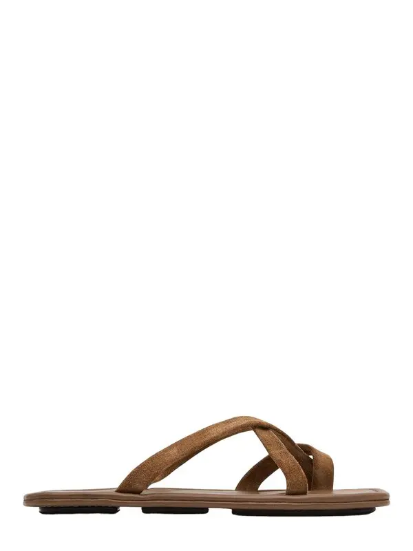 ST. AGNI Suede Soft Strap Slide - Toffee