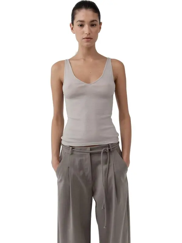 ST. AGNI Baby Wool Scoop Cami - Soft Ash