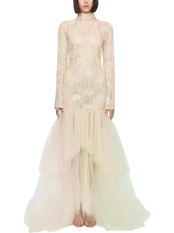 ATU BODY COUTURE Sequin Embellished Tulle Dress - Neutrals