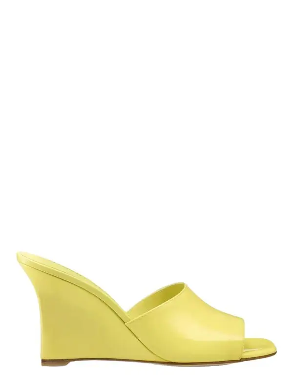 STUART WEITZMAN Vinnie Patent Leather Wedge Sandals - Yellow