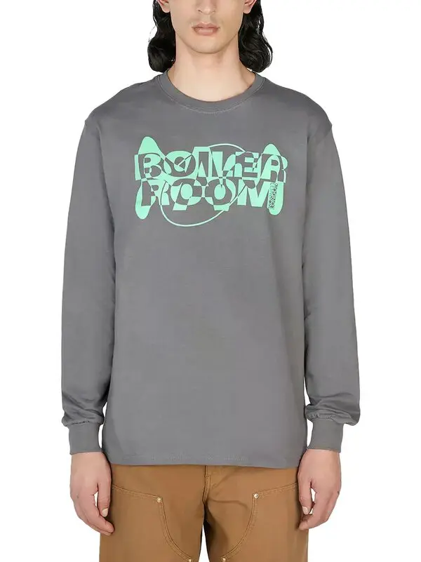 BOILER ROOM Logo Detail Long Sleeve T-shirt - Grey