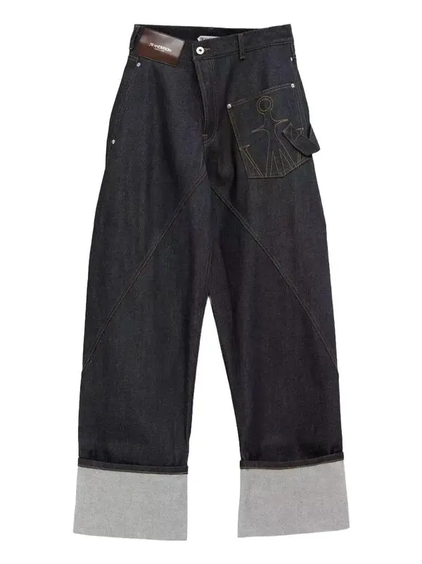 JW Anderson Turned-up Wide-leg Jeans - Blue