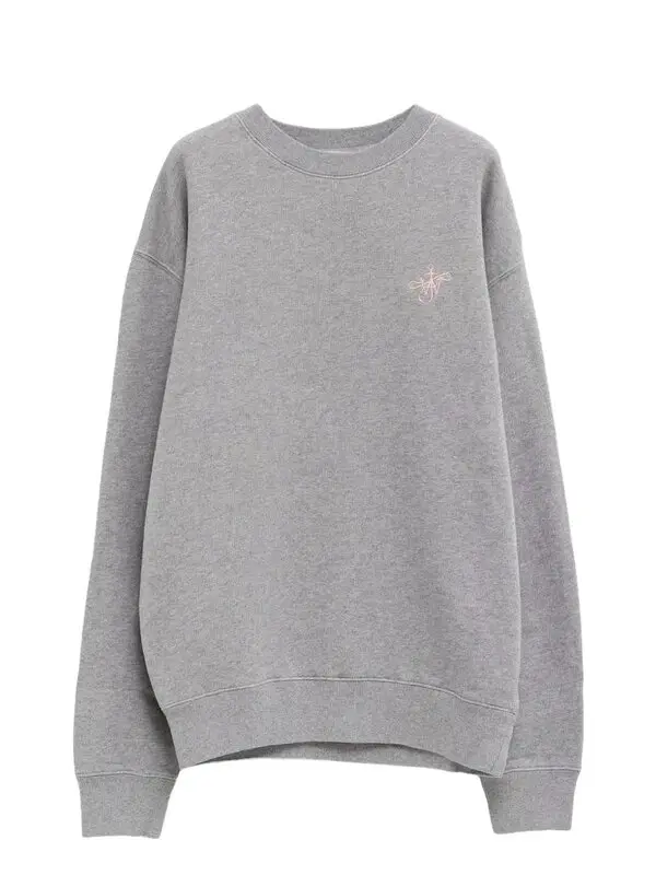 JW Anderson Melange Anchor Embroidered Sweatshirt - Grey