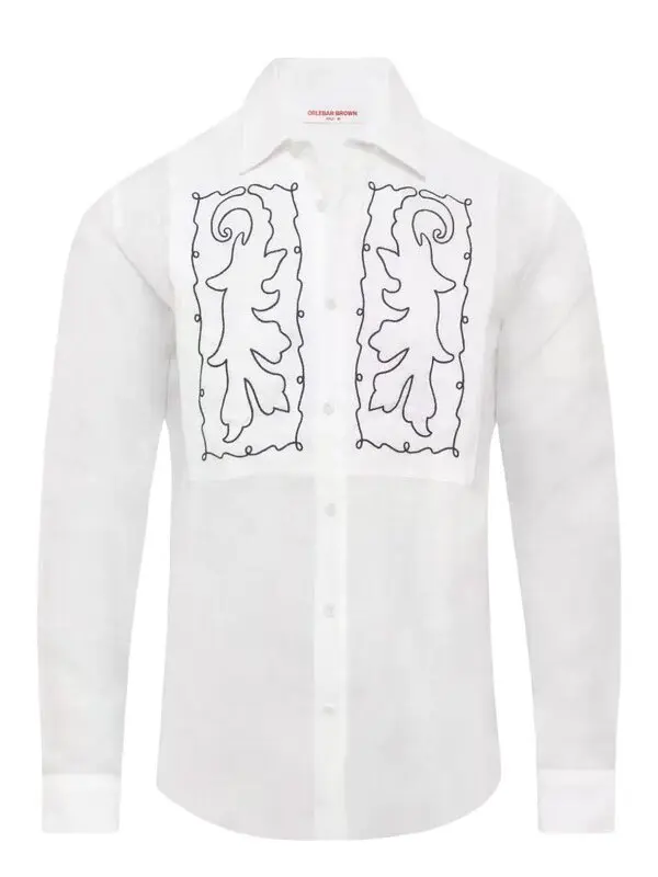 Orlebar Brown Giles Mirabello Embroidered Shirt - White